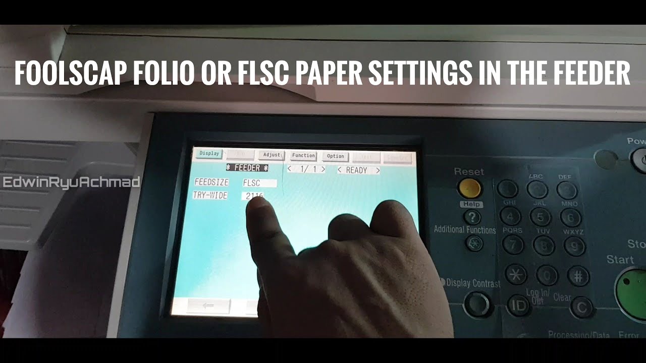 Foolscap Folio FLSC Paper Settings in the Feeder - YouTube