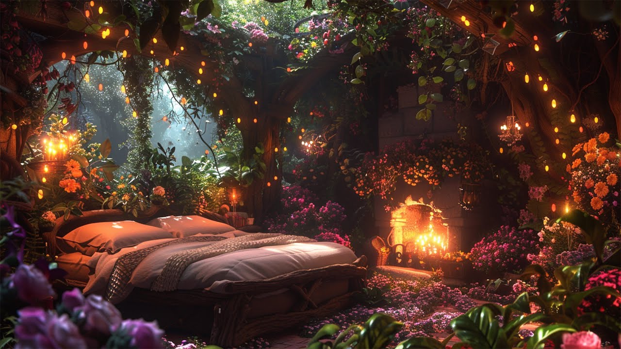 Cozy Secret Sleeping Nook Inside Tree | Magical Fantasy Muisc Ambience ...