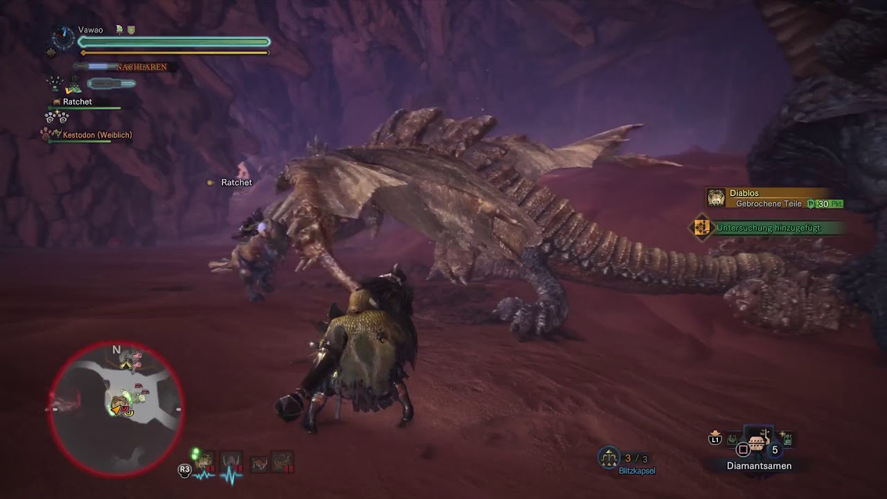 Monster Hunter World - Diablos, no damage (solo, Gunlance) - YouTube
