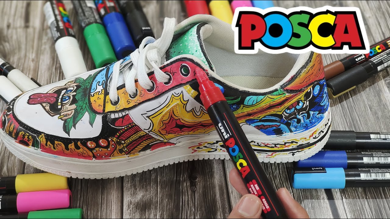 Custom Nike Air Force with POSCA markers #art #posca #nike #custom # ...