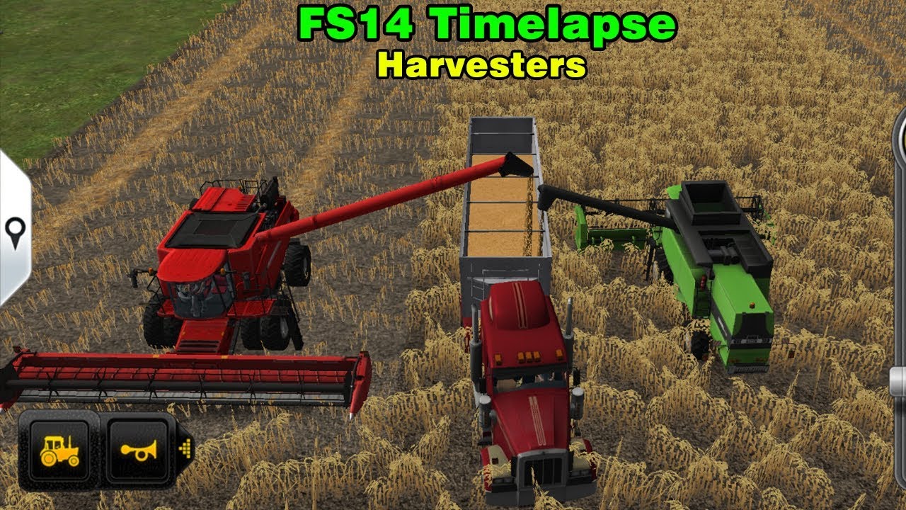 Fs14 Farming Simulator 14 - 2 Harvesters Timelapse #48 - YouTube