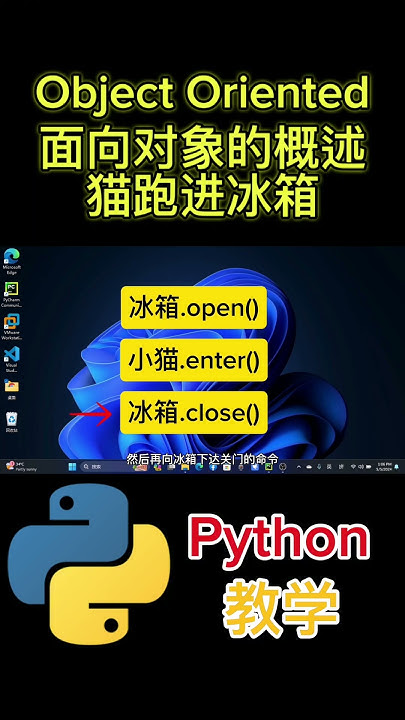 Object Oriented 面向对象的概述 猫跑进冰箱 Python Python教学 Python编程 Python入门 Coding 基础代码 Youtube