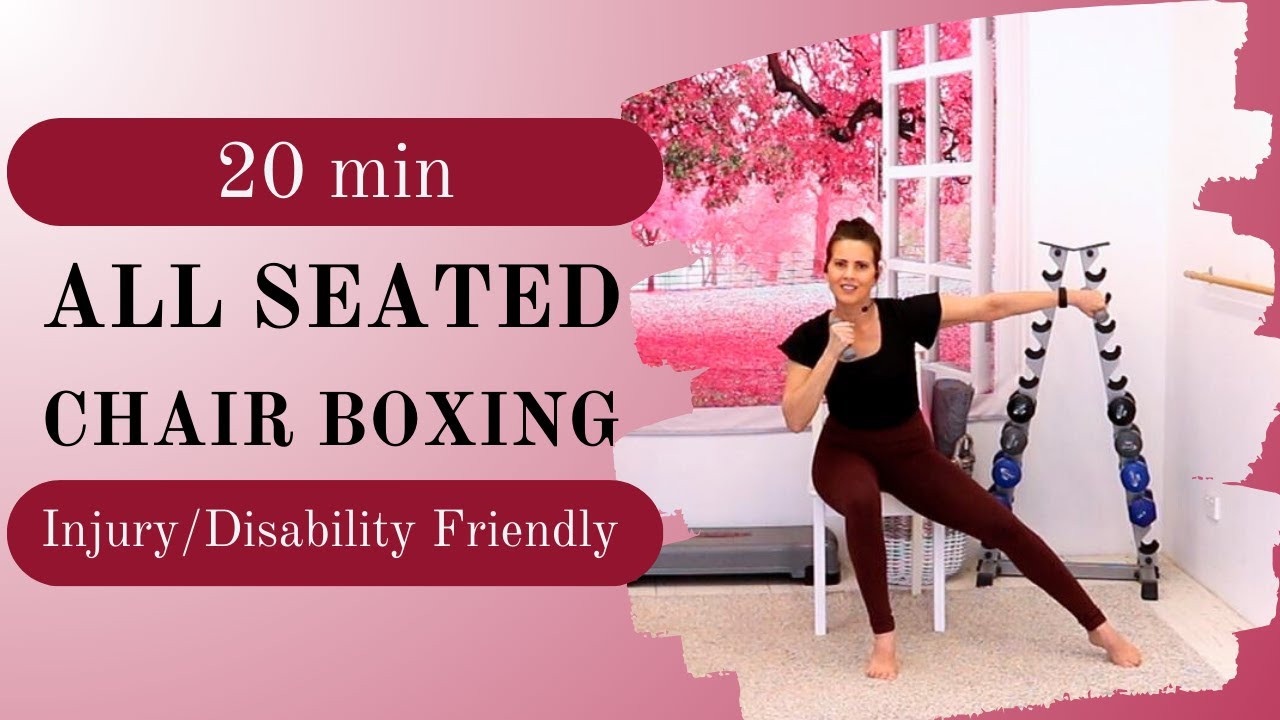 20 Min Seated Chair Cardio Boxing Workout | Low Impact Exercise for All ...