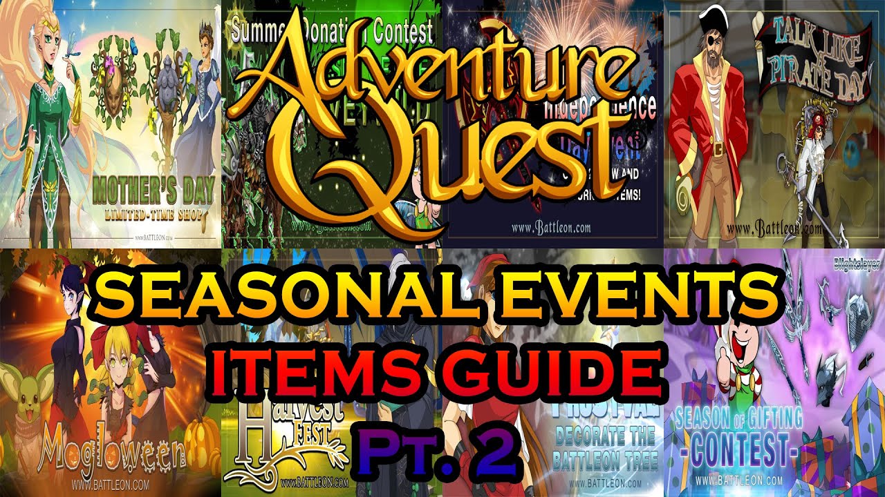 Adventure Quest Seasonal Events Items Guide Pt.2 - YouTube
