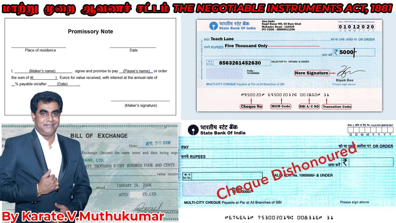 THE NEGOTIABLE INSTRUMENTS ACT, 1881 | Cheque 143(A) Karate.V ...