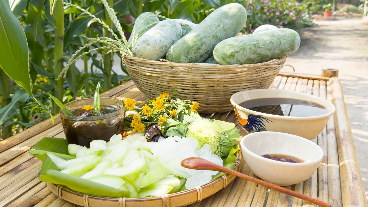Harvesting wax gourd, make tea in the hot season #gardening - YouTube