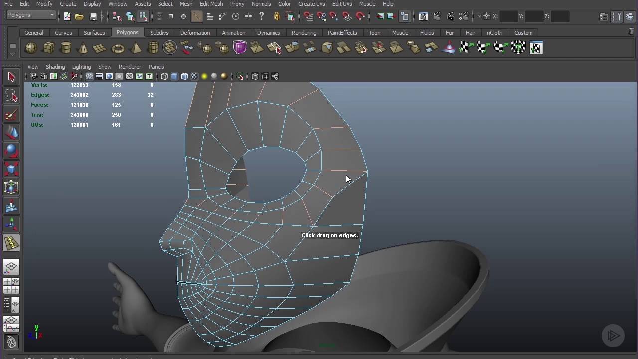 Modeling Secondary Facial Features for a Character in Maya - YouTube