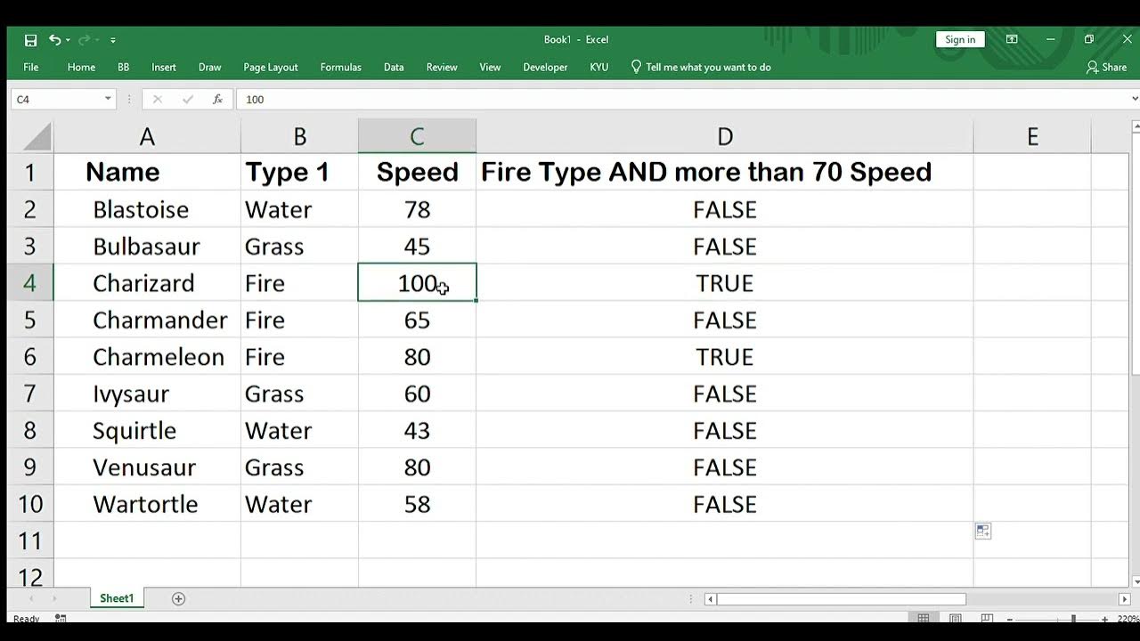 Logical AND Data Analysis Excel Formula - YouTube