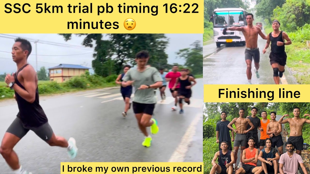 SSC 5km running trial || PB timing 16:22 || Arunachal Pradesh || # ...