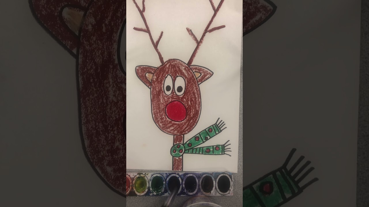 Rudolph, 1st, watercolor painting - YouTube