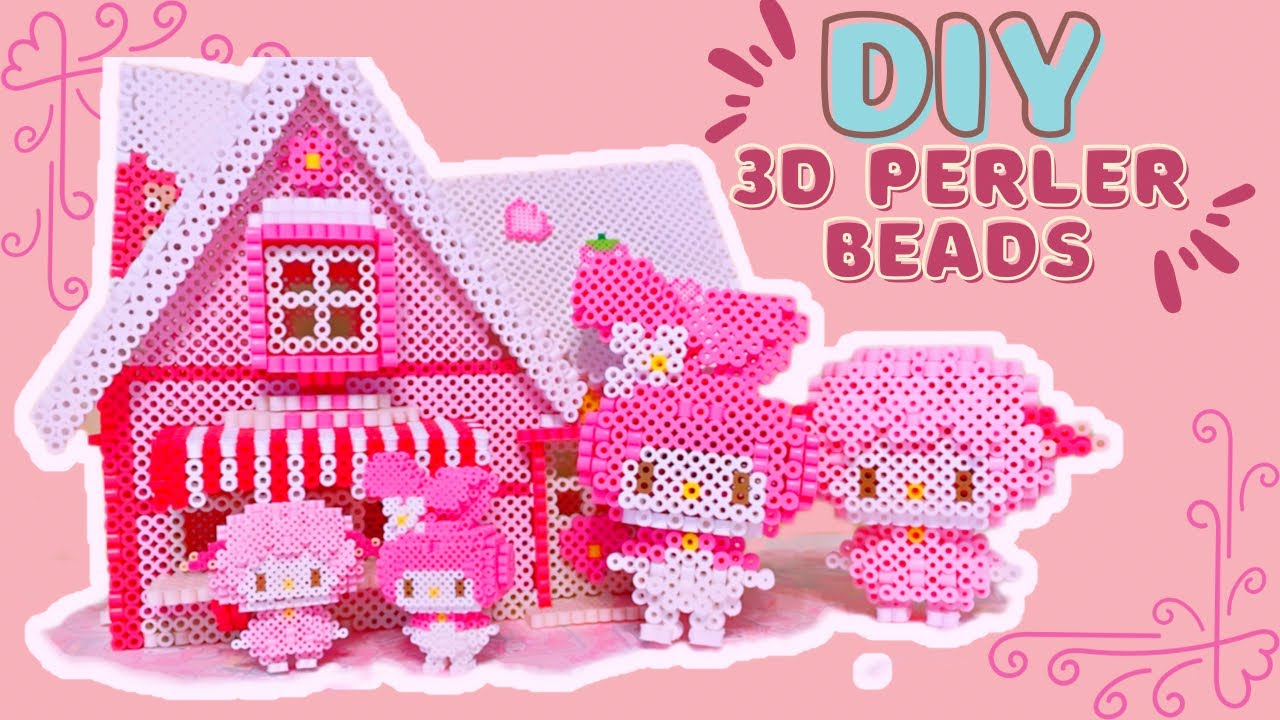 3D Perler Bead My Melody & Sweet Piano Tutorial - YouTube