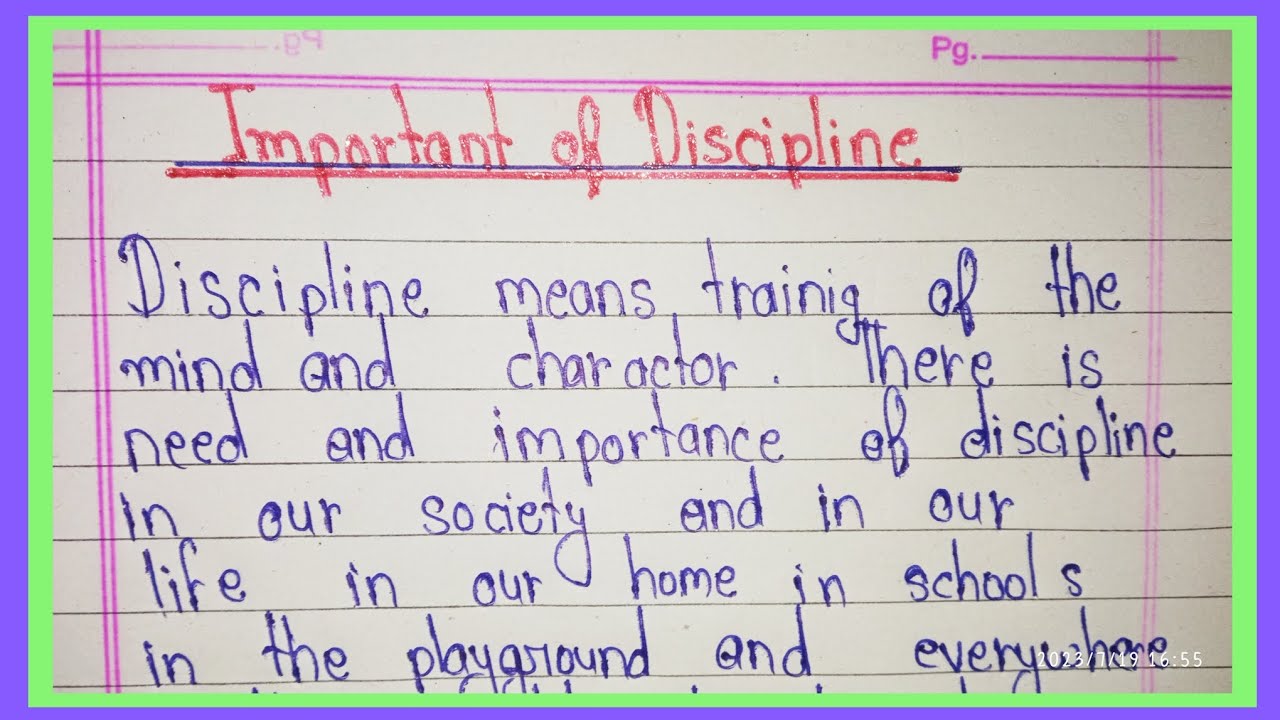 Important of discipline in english | essay on discipline | essay ...