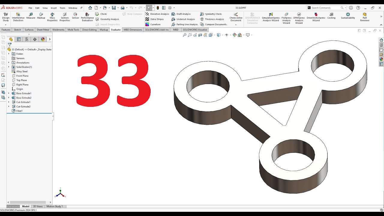 تمارين علي سوليدووركس 2024 || تمرين رقم 33- Solidworks Exercise 33 ...