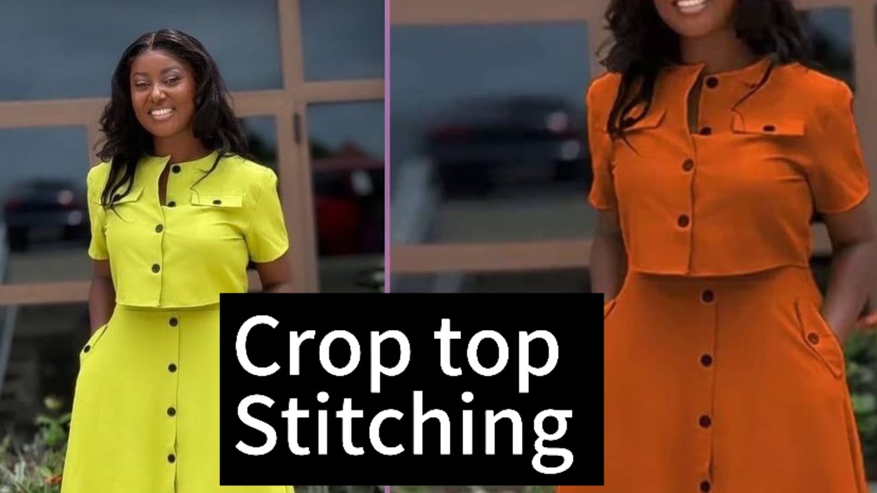 DIY Stylish Crop Shirt with buttons 💐|Sew This Cute Button-Up Crop ...