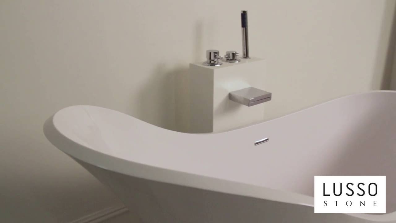 Lusso Napoli Freestanding Stone Bath - YouTube
