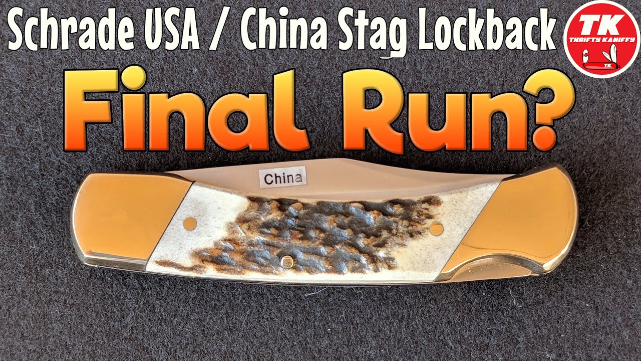 Schrade USA / China Stag Folding Hunter Lockback - Final Run? - YouTube