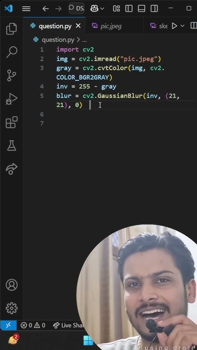Convert image into sketch using python #python #programming #interview credit @theakshattiwari ...