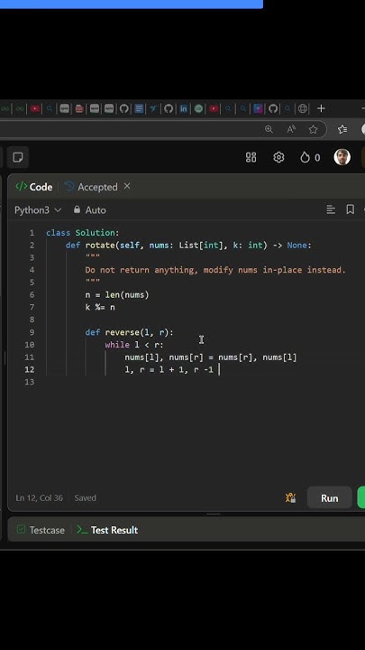 Leetcode Rotate Array #coding #music #remix #leetcode #computerscience #dsa #python #javascript ...