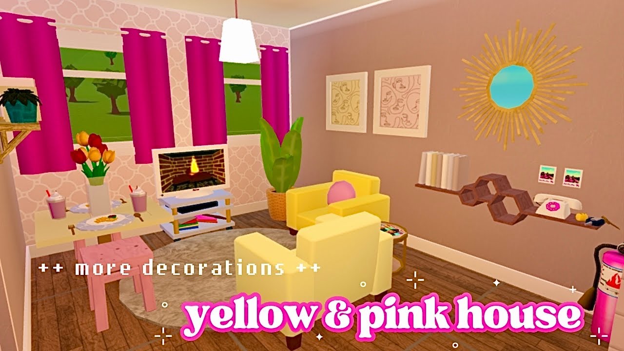 ADDING MORE DECORATIONS TO THE 12K YELLOW & PINK HOUSE(NO GAMEPASS ...