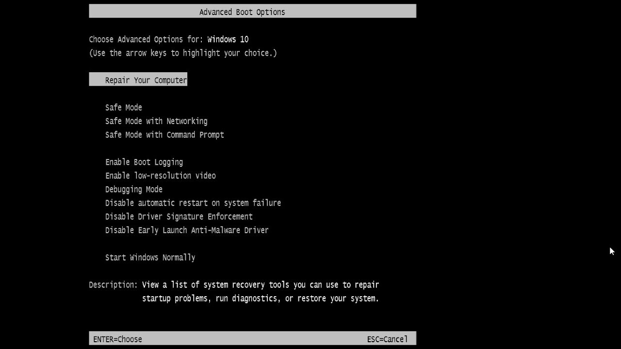 How to BOOT into Safe Mode with F8 Key - Windows 10 - YouTube