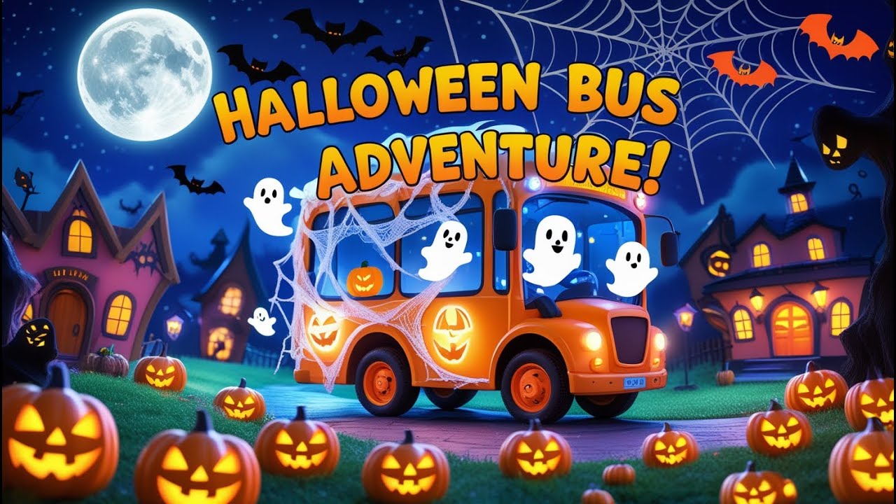 Wheels on the Bus | Halloween Version | Thulir Kutties Rhymes for ...
