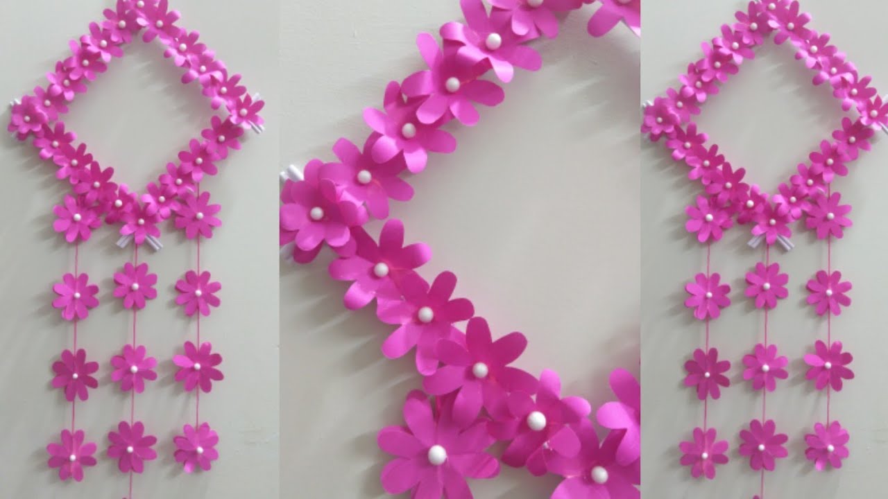 paper craft wall hanging | paper crafts easy flower | diy paper flowers ...