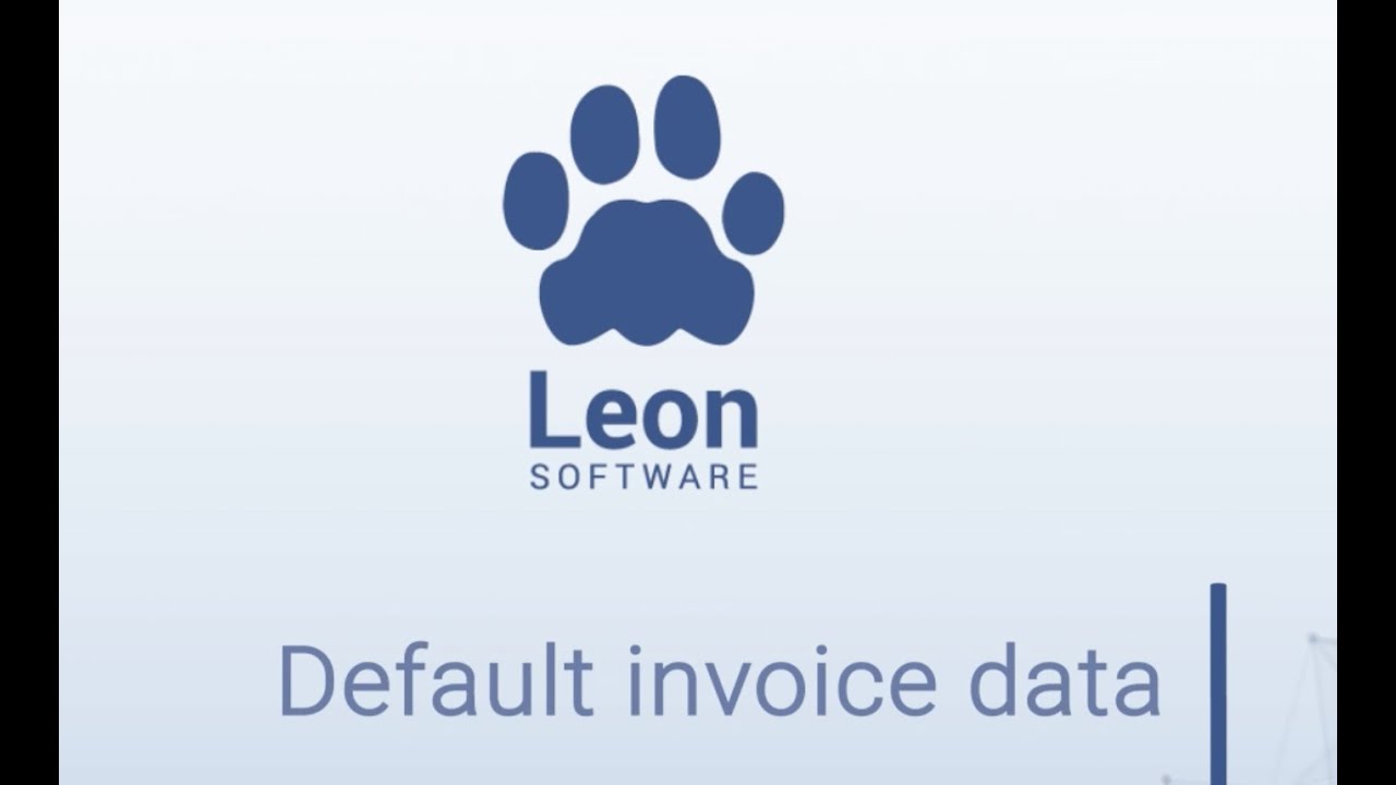 LEON GUIDES: Default invoice data - YouTube