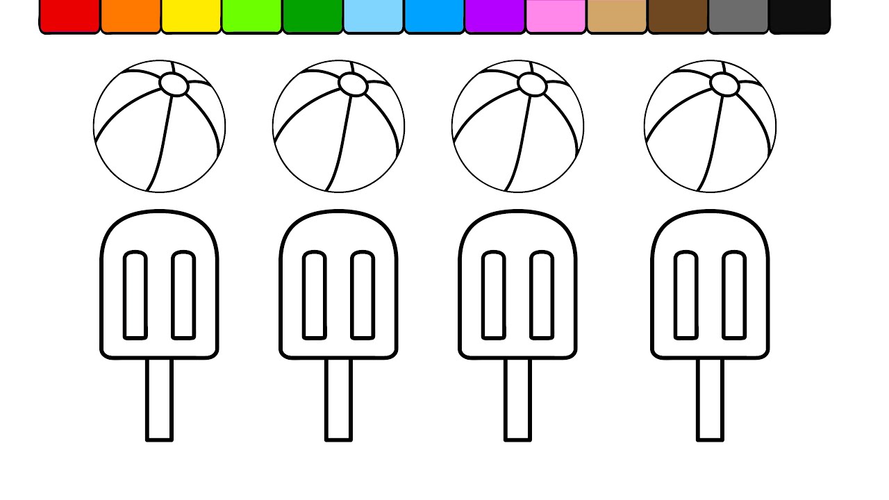 Learn Colors for Kids with this Ice Cream Popsicle Coloring Page 10 ...