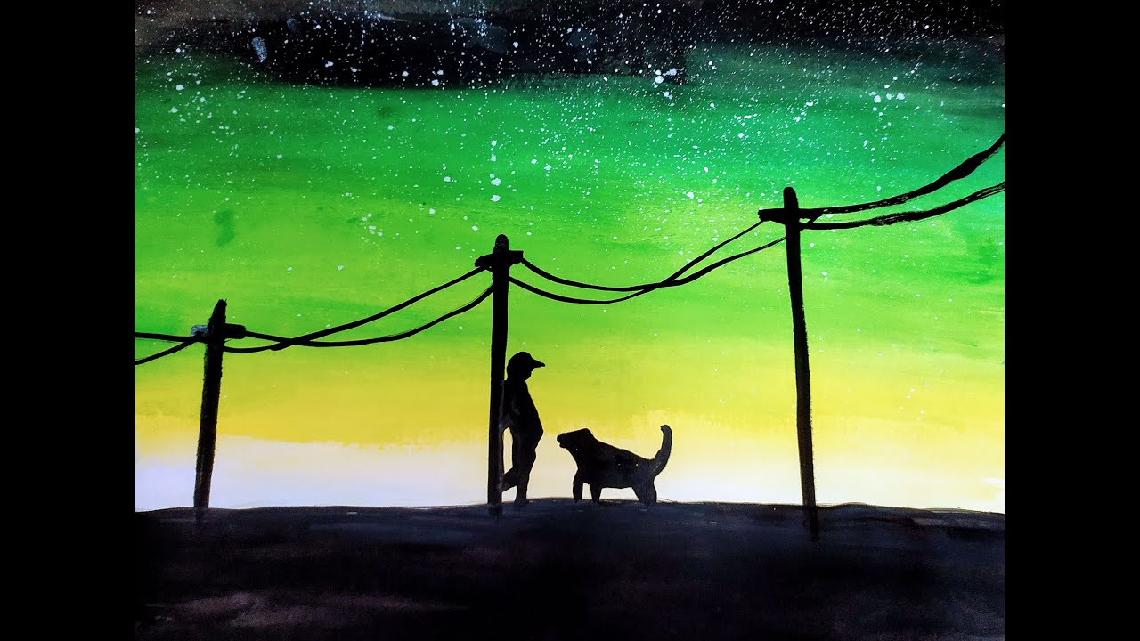 Electric pole Drawing with poster colour painting - step by step ...