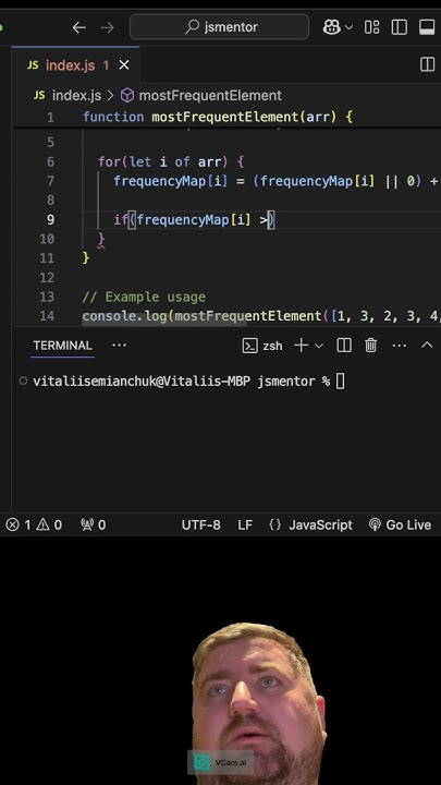 Find the Most Frequent Element in an Array #javascript #interview #algorithm #jobinterview # ...