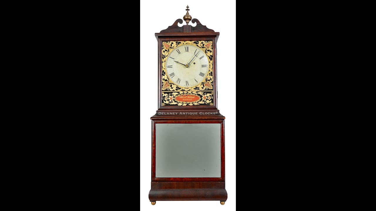 Aaron Willard Massachusetts Dish Dial Shelf Clock Made Circa 1820 - YouTube