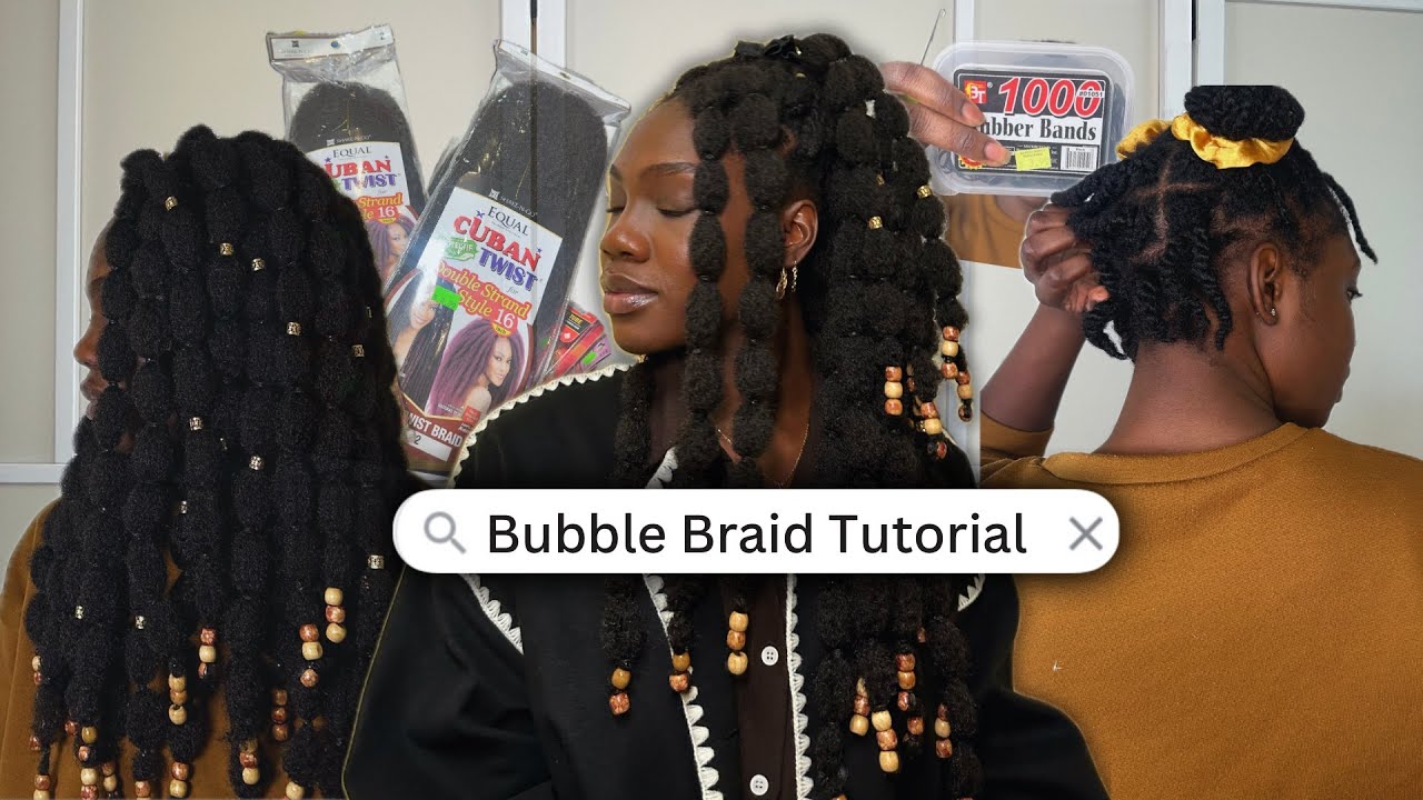 Easy Tutorial of Bubble Braids/Poodle Puff - YouTube