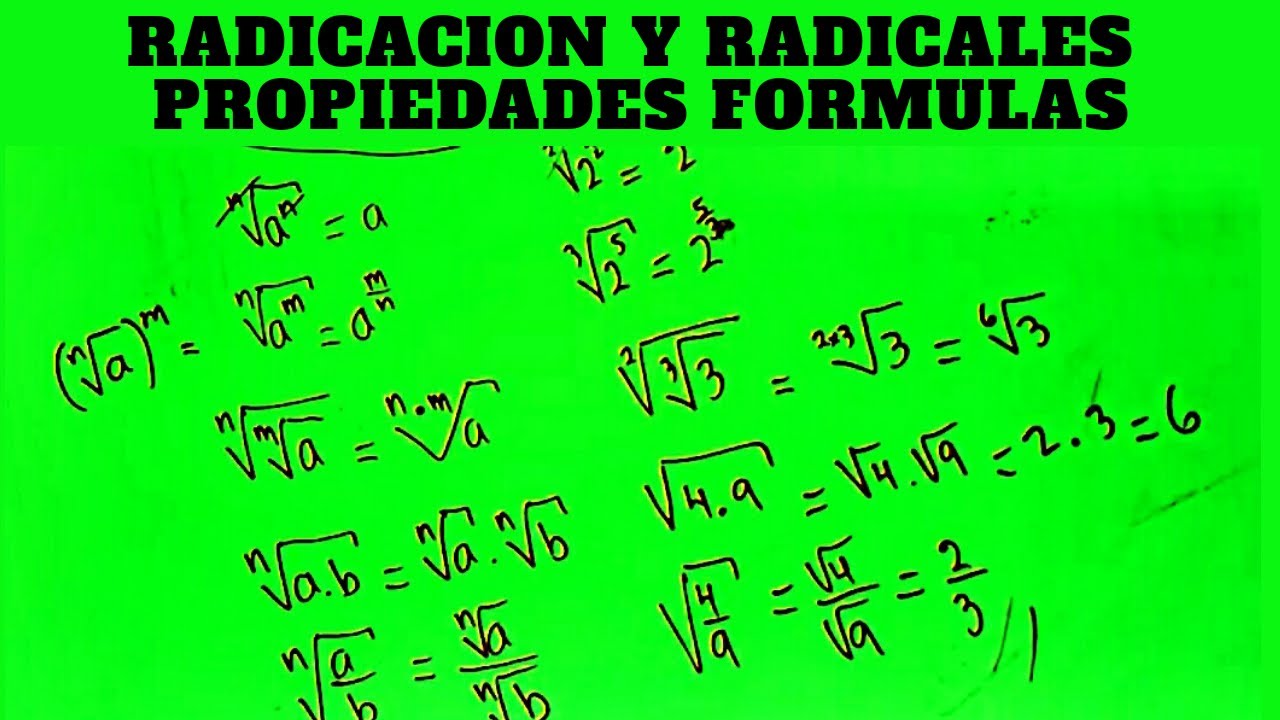 PROPIEDADES DE RADICACION RADICALES Y UN EJEMPLO DE APLICACION TIPO ...