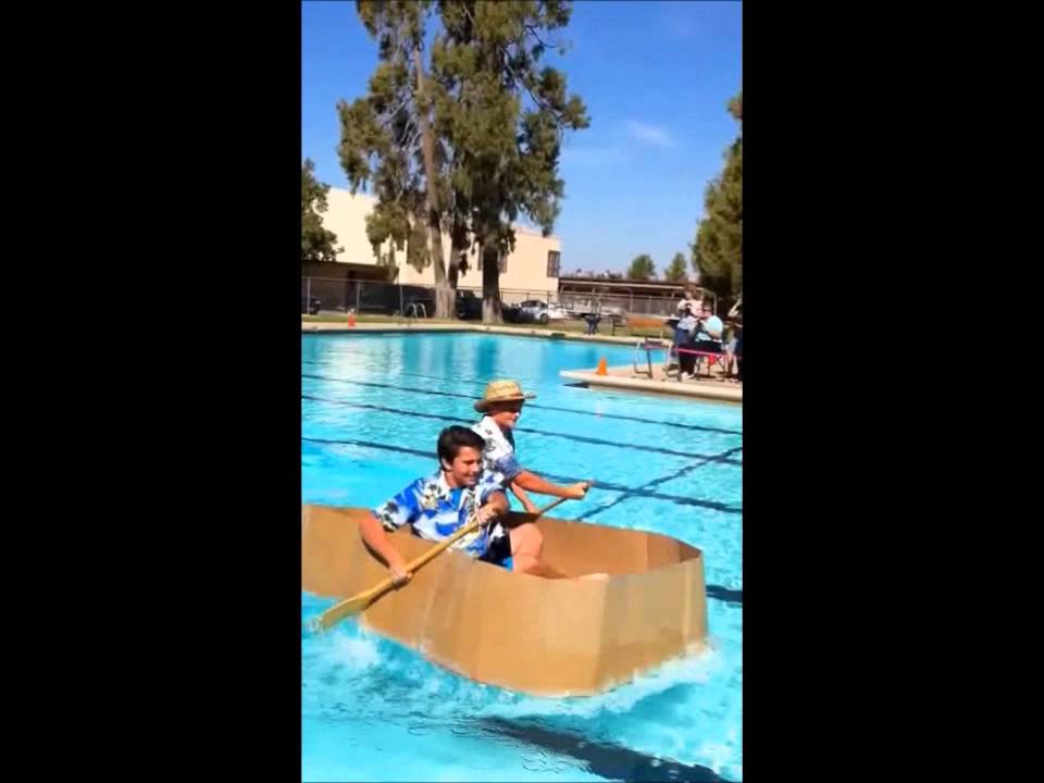 8th Grade Cardboard Boat Races Durham Intermediate School 2012 - YouTube