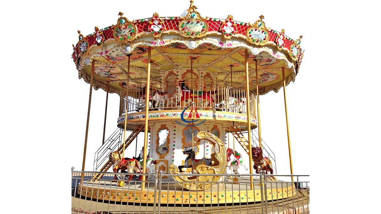 Outdoor Playground Large Amusement Ride Double Deck Carousel For Sale ...