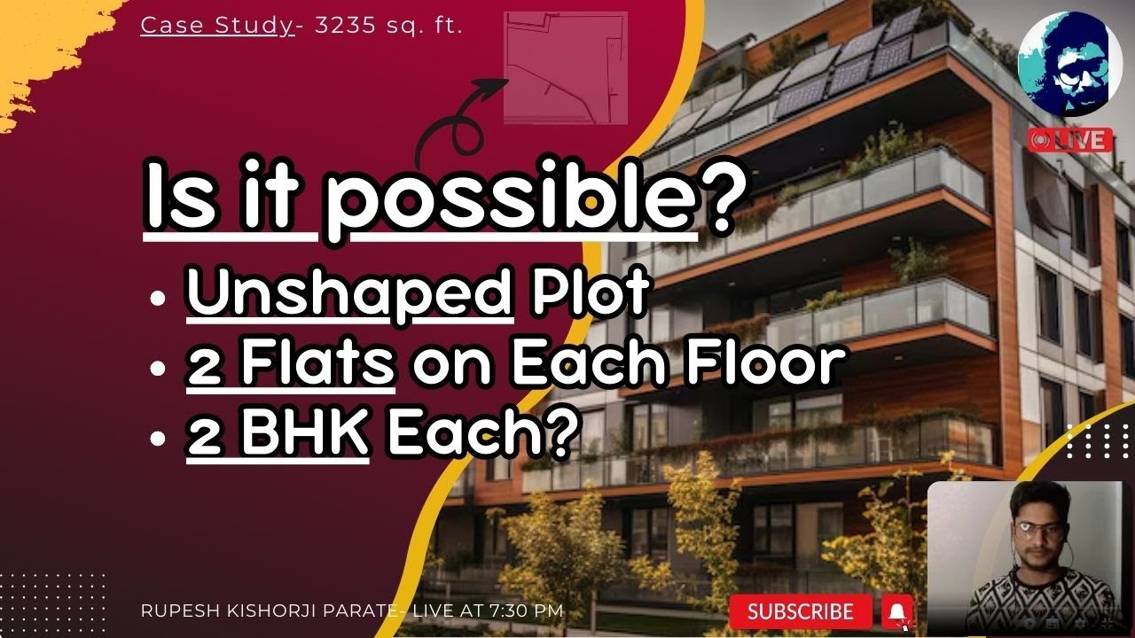 Unshaped plot & 2 flats on each floor of 2BHK each? | How to design ...