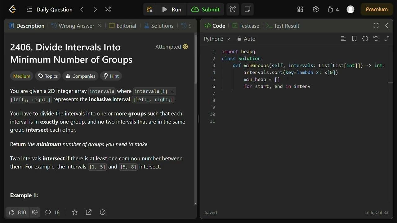 Divide Intervals Into Minimum Number of Groups - Leetcode (Python) - YouTube