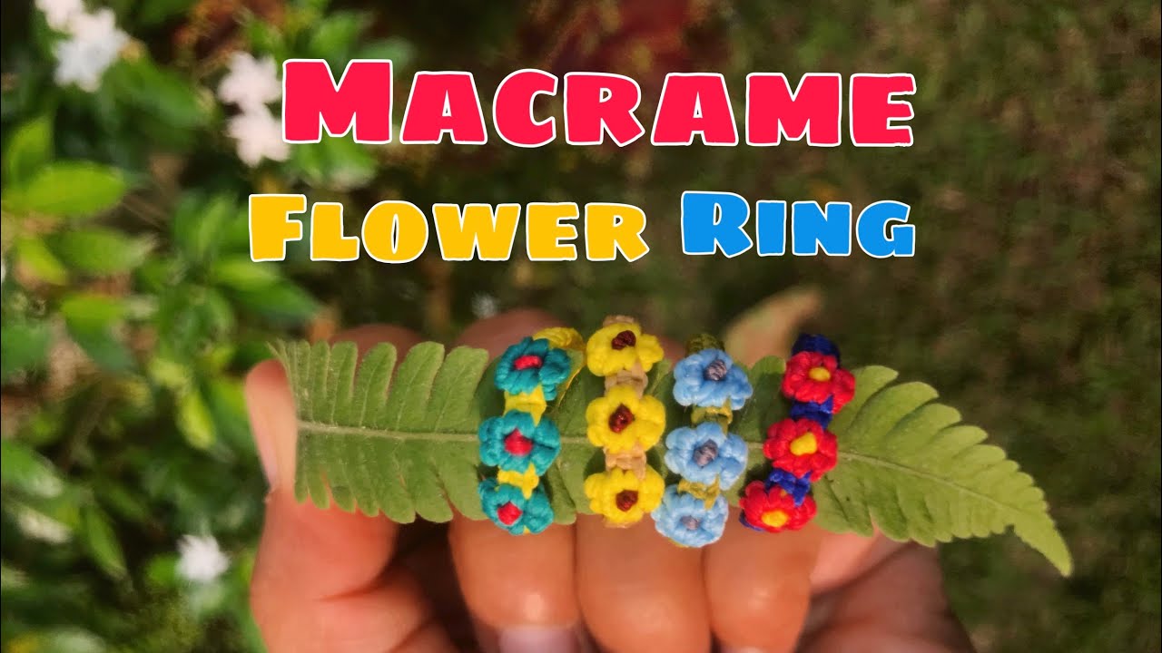 Macrame flower ring // daisy macrame ring // cincin bunga🌼 - YouTube