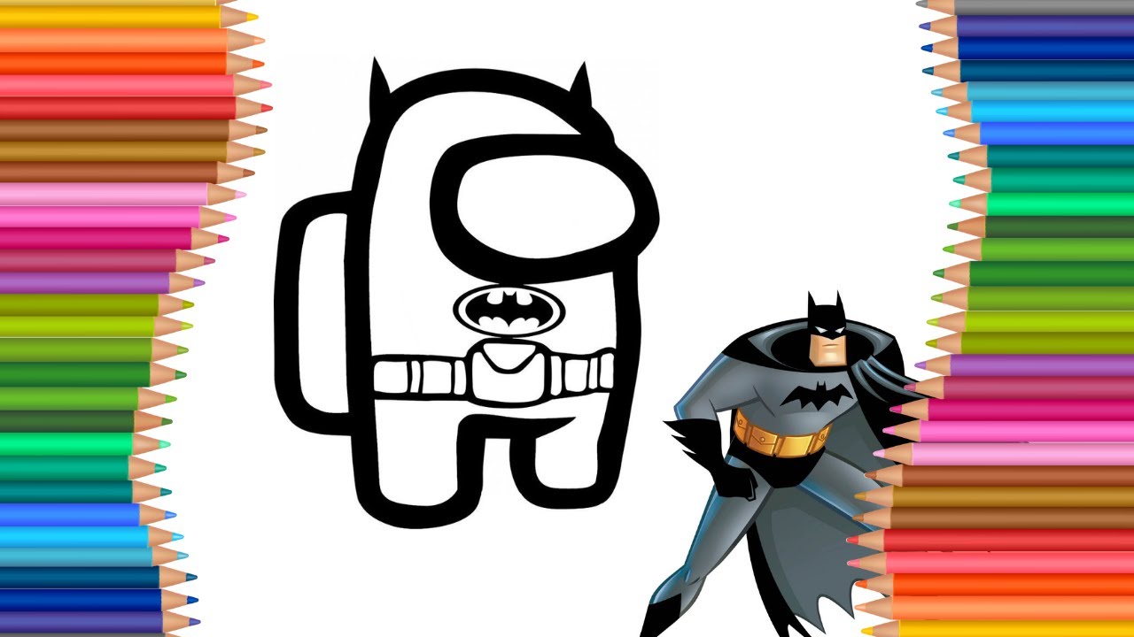 AMONG US BATMAN | How to Draw & Coloring Pages & Kids Songs - YouTube