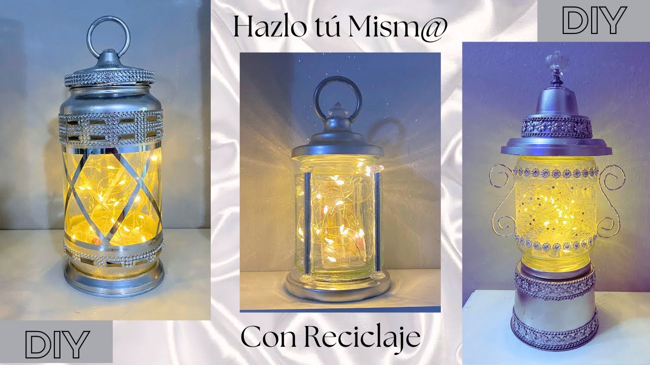 💎DIY: CÓMO HACER FAROLITOS con FRASCOS DE CRISTAL Reciclados🌟 - YouTube