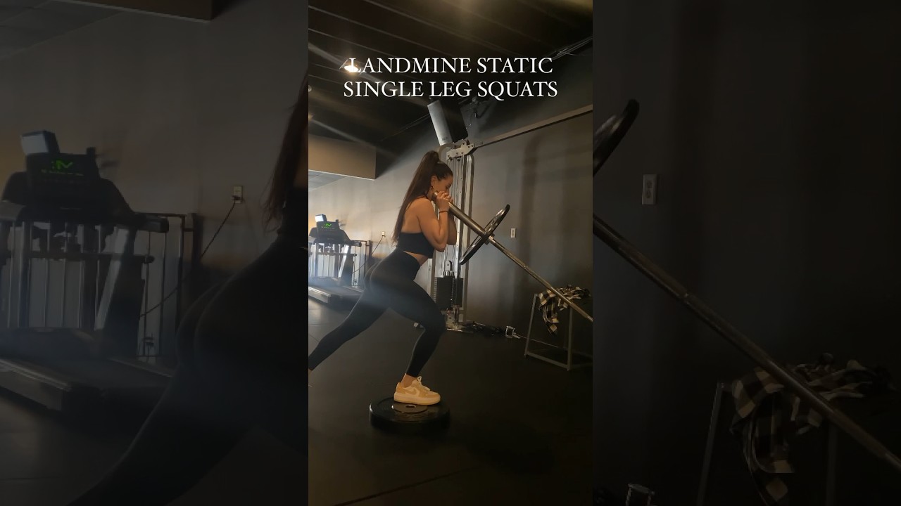 Landmine Static Single Leg Squats - YouTube