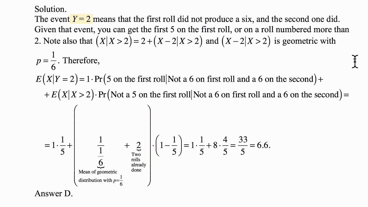 Exam P exercise for March 14, 2018 - YouTube