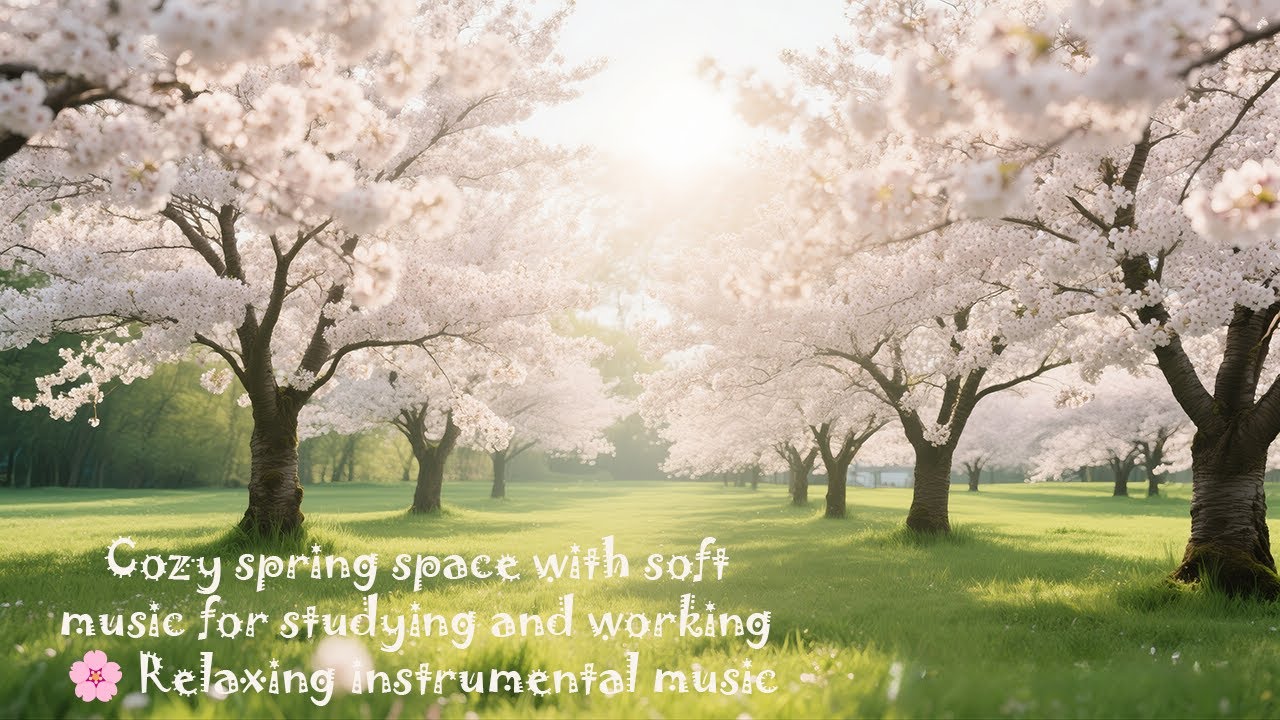 Cozy spring space with soft music for studying and working 🌸 Relaxing ...