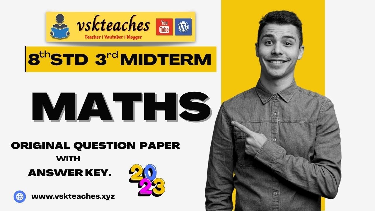 8th std Maths 3rd midterm original question paper and answer key ...