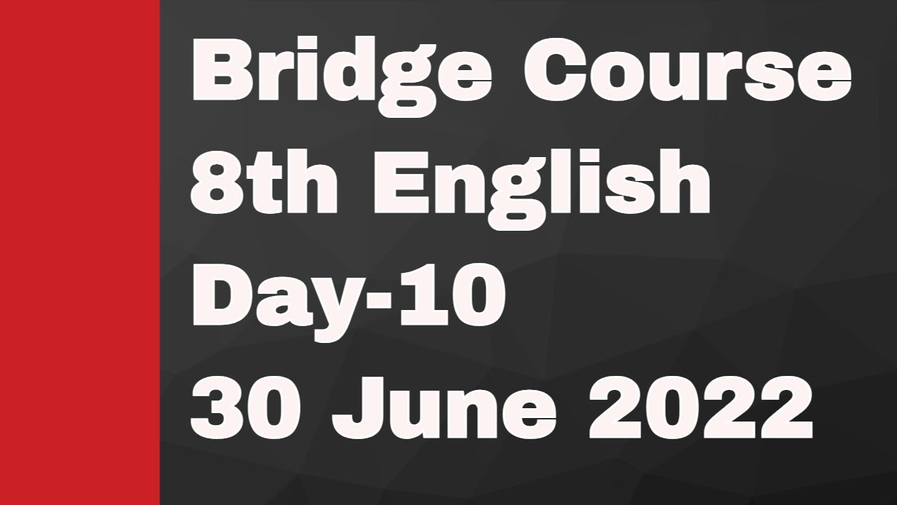 8th English Bridge Course Day-10 - YouTube