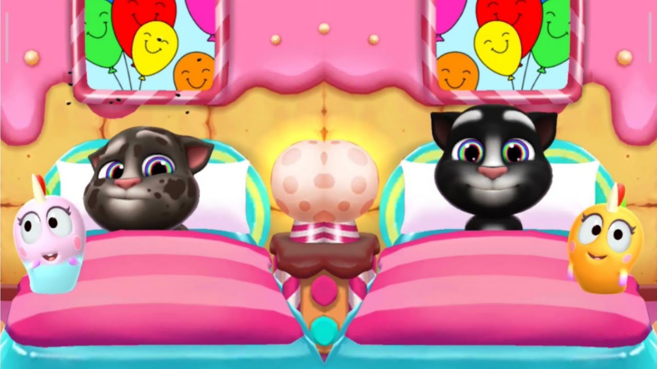 My Talking Tom 2 Make Ice Cream Juice Pink & Blue - YouTube