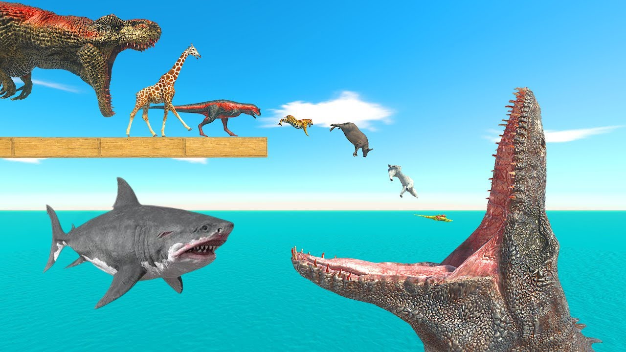 Mosassaurus Challenge - Eaten By T-Rex Or Falling Into Mosasaurs's ...