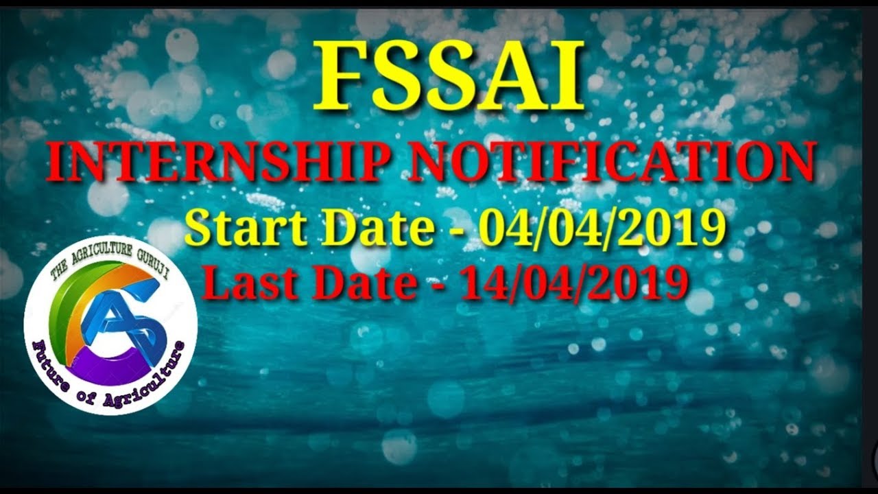 FSSAI - INTERNSHIP NOTIFICATION DETAILED ANALYSIS - YouTube