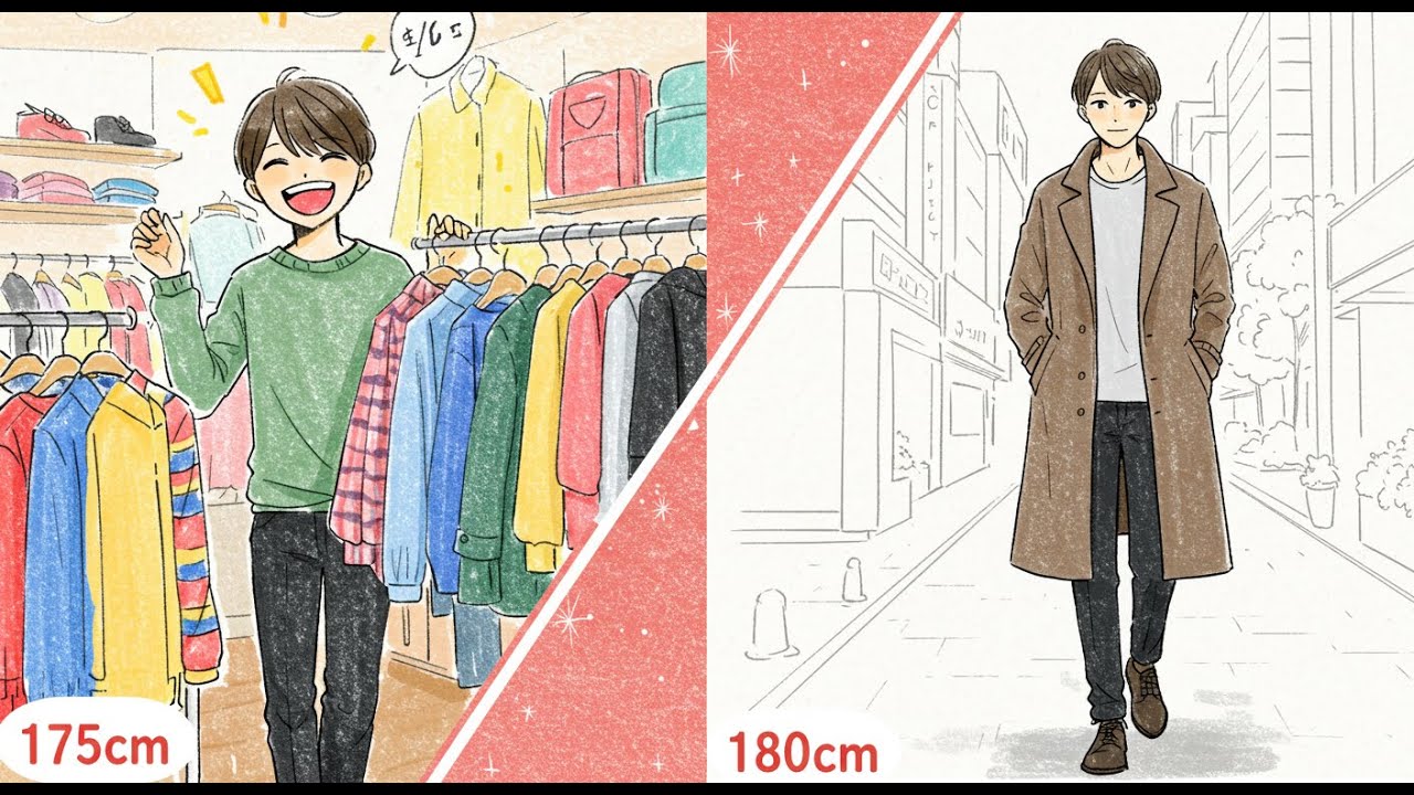 【175cm vs 180cm】身長差5cmで何が変わる？見た目、モテ、服、生活…徹底比較！ - YouTube