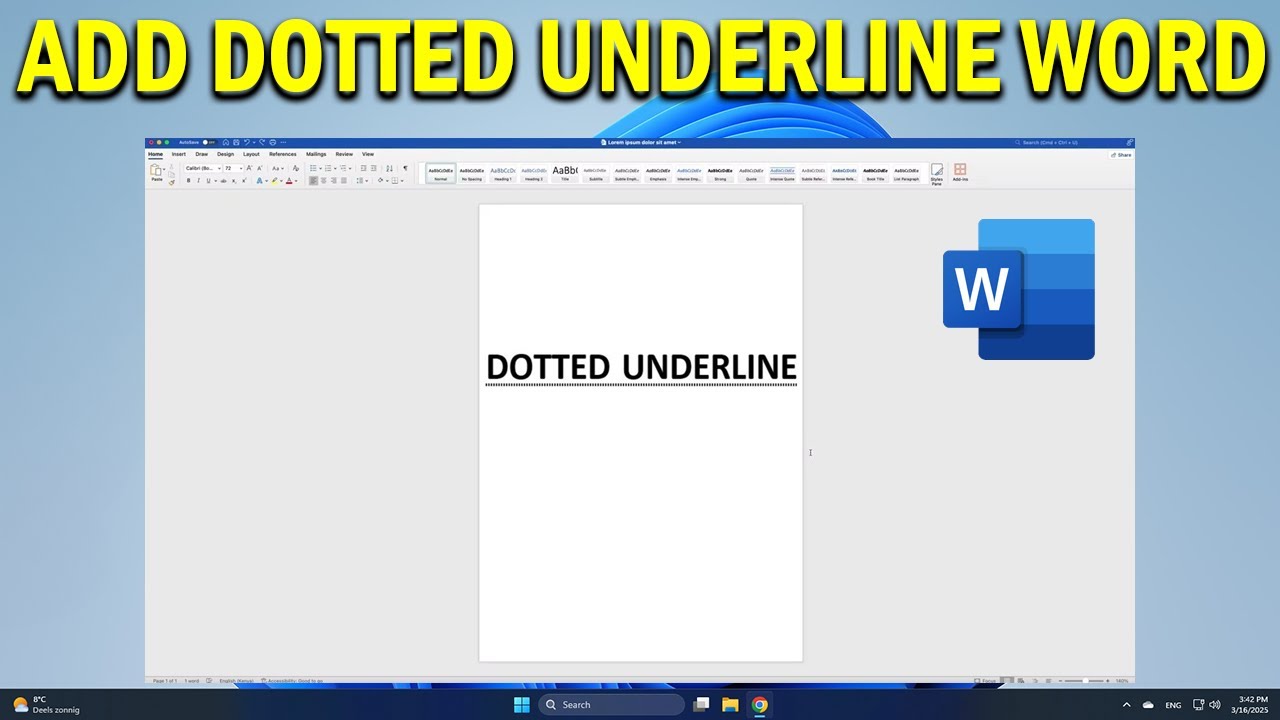 How To Add Dotted Underline in Microsoft Word - Quick Fix - YouTube